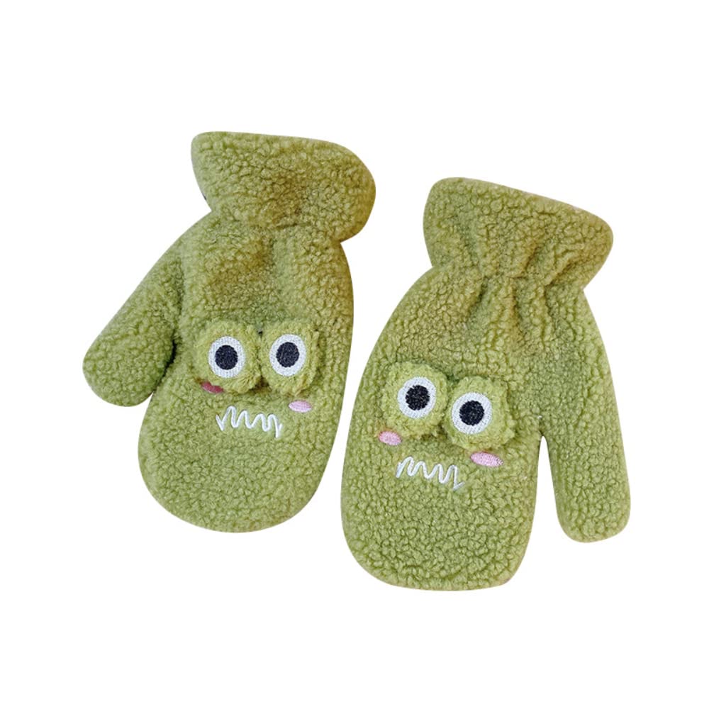 Plush Furry Gloves Kawaii Cute Frog Mittens Fuzzy Fingerless Sherpa ...