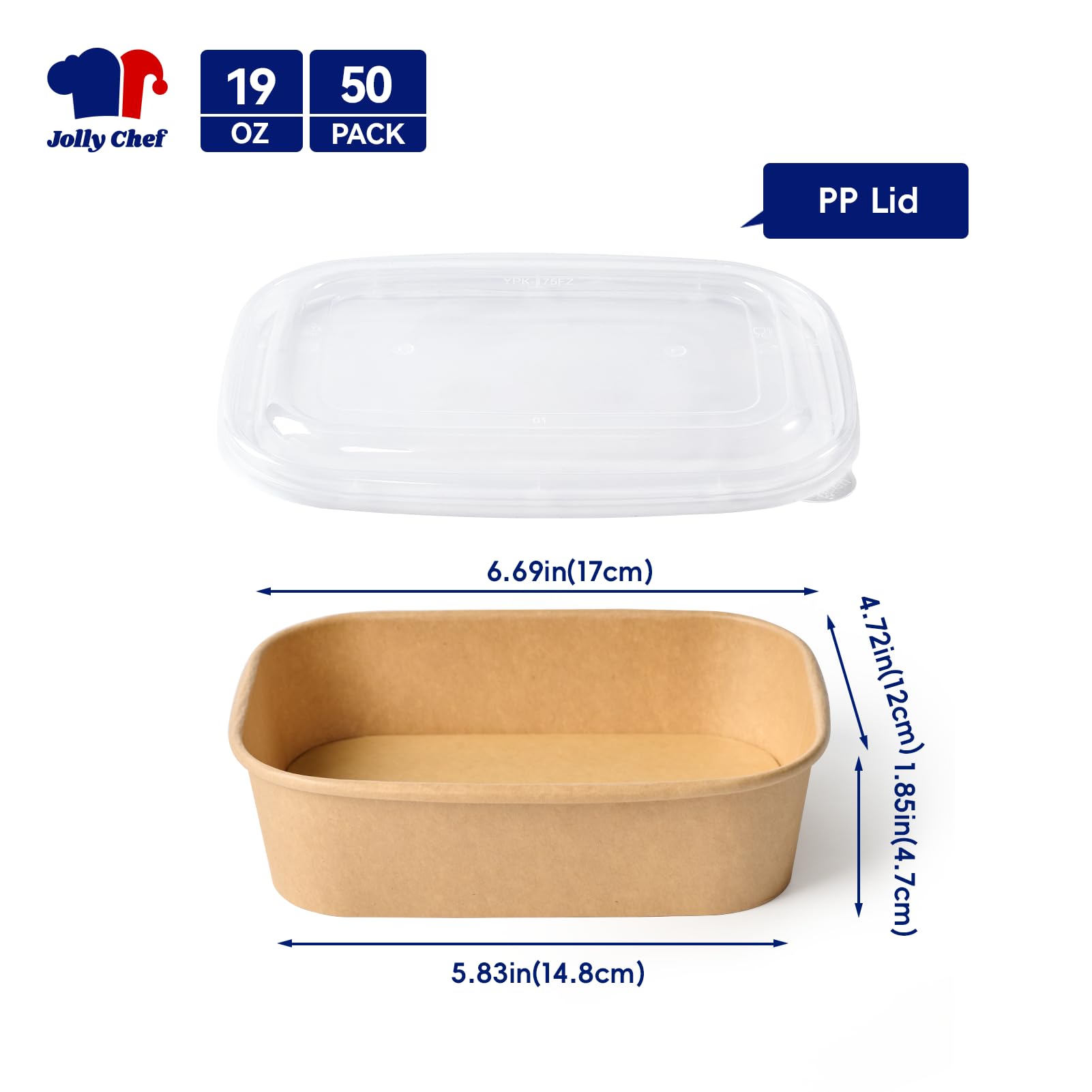 Snapklik.com : JOLLY CHEF 50 Pack Paper Food Containers