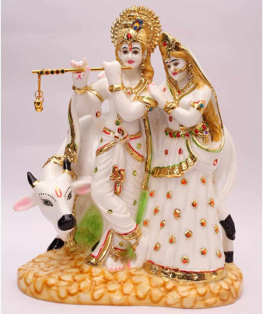 Buy 15 Inch Standing Radha Krishna Marble Statue, Radha Krishna Statue ...