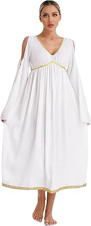 Amazon.com: Linjinx Women's Greek Toga Ancient Roman Empress Greece ...