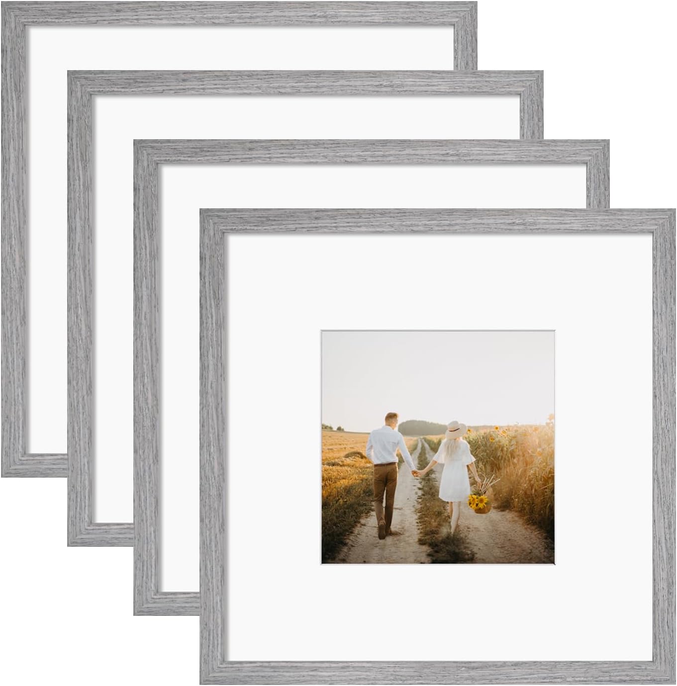 Amazon.com: KINLINK 14x14 Picture Frame, Grey Square Solid Wood Frames ...
