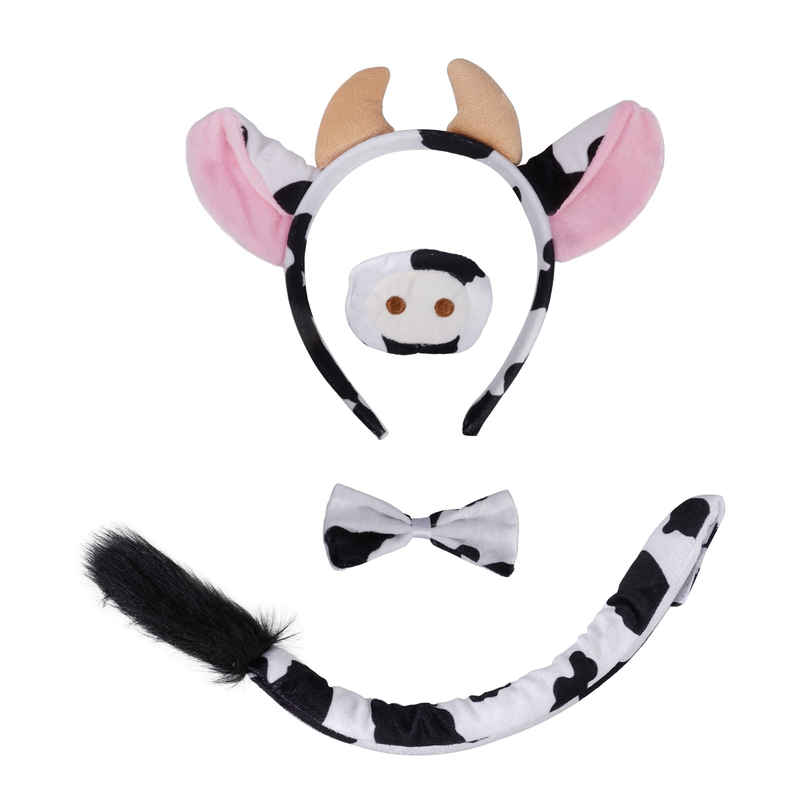 Snapklik.com : 4 Pieces Animal Cow Costume Set Cow Ears Headband Tail ...