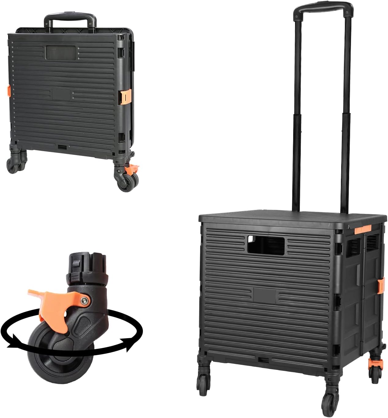Amazon.com: MACOPRO Folding Utility Cart Portable Rolling Crate ...