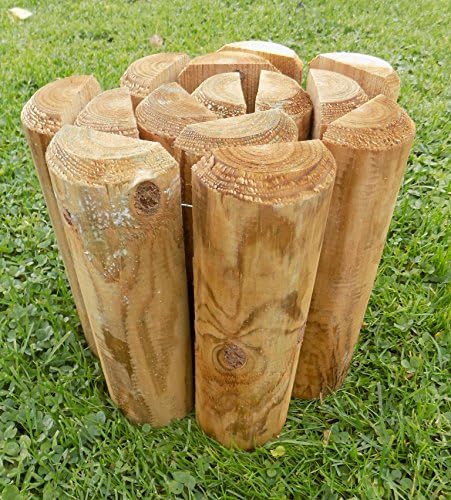 RUDDINGS WOOD 200mm high Log Roll Border Edging : Amazon.co.uk: Garden
