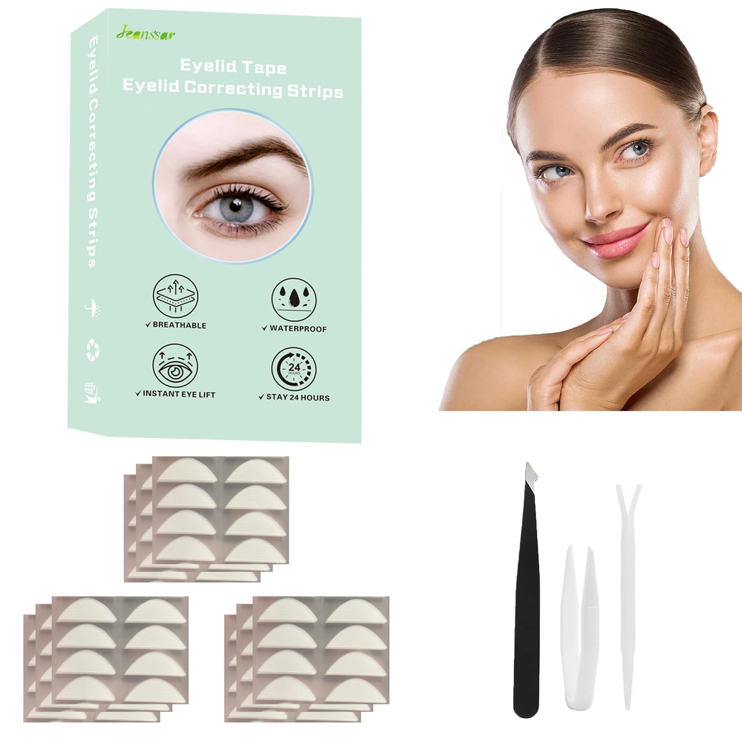 Amazon.com: Jeanssar 7MM Invisible-Waterproof-Double-Eyelid-Lifter ...