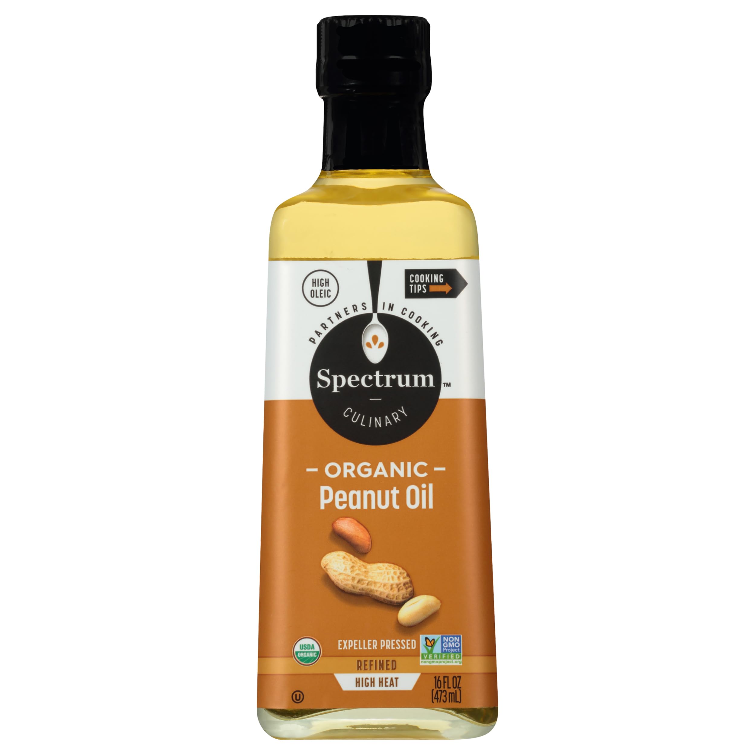 Amazon.com : Spectrum Culinary Organic Peanut Oil, Refined, 16 Oz (Pack ...