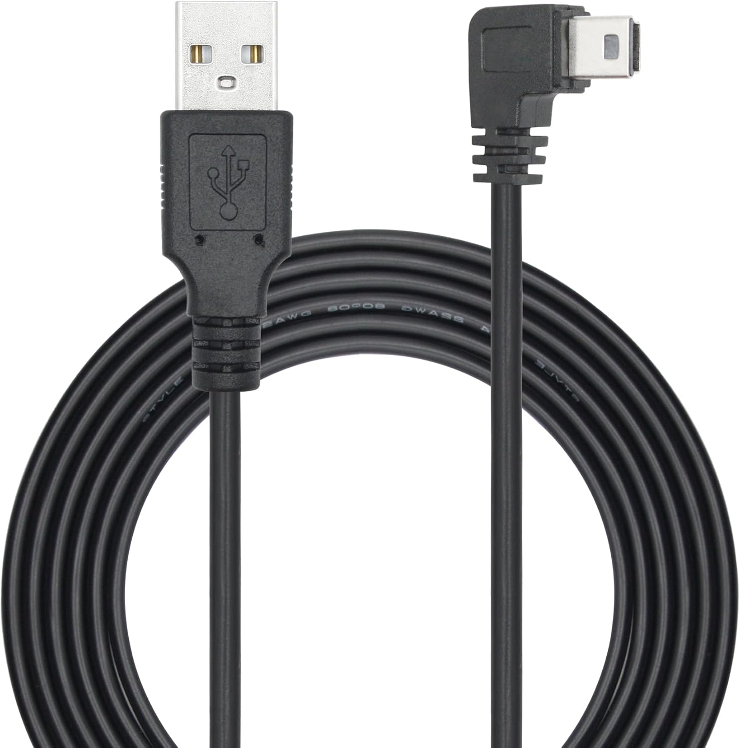 Amazon.com: Right Angle Mini USB Power Cable 6.5ft,90 Degree Mini USB ...