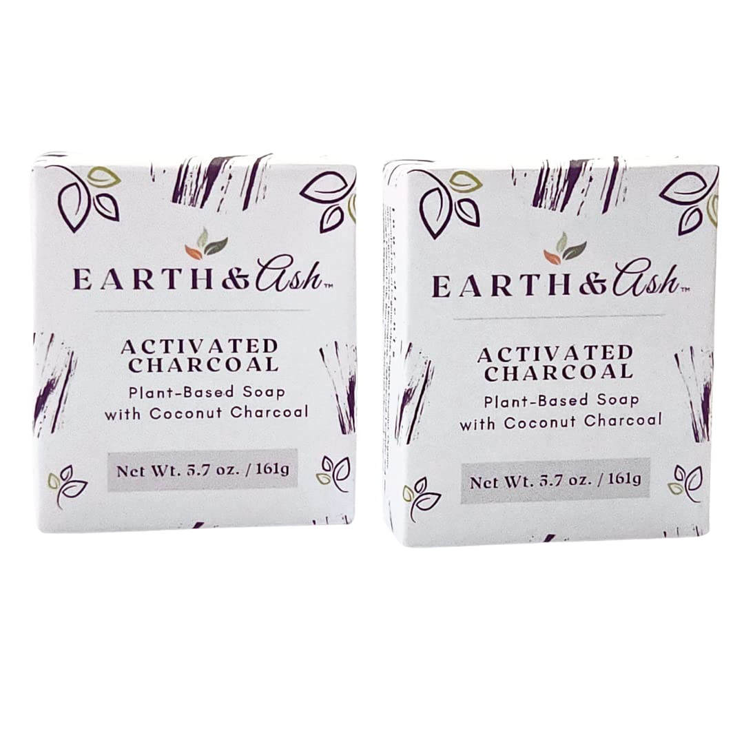 Amazon.com: Earth & Ash Natural Soap Bar | Activated Charcoal | Plant ...