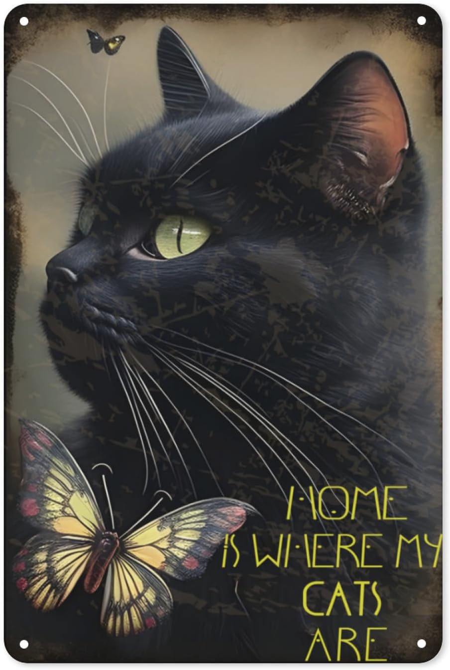 Amazon.com: Cat Signs Vintage Metal Signs Cat Wall Decor For Kitchen ...