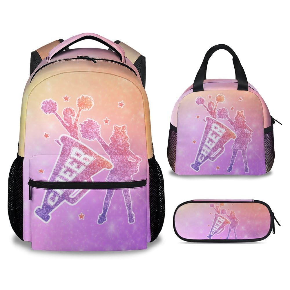 Amazon.com | PoshWrap Girls Backpack with Lunch Box - Set of 3 Cheer ...