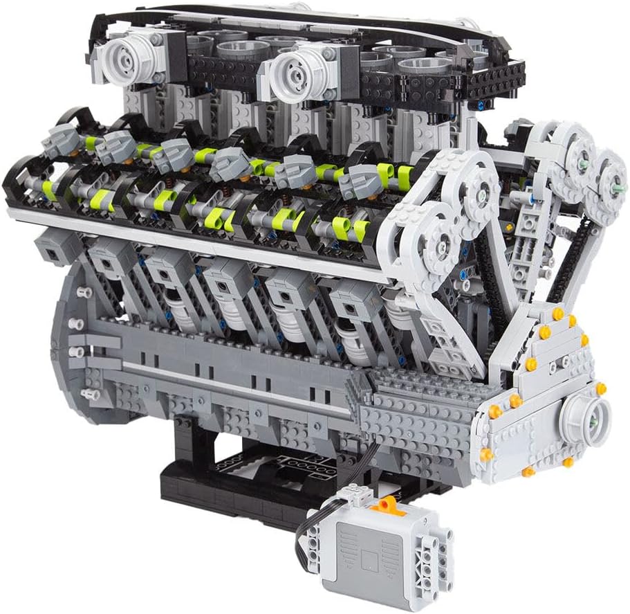 Amazon.com: Luminda V12 引擎模型套件,6.5 公升 四凸輪 60° V12 汽缸中速引擎模型積木組,DIY 教育科學 ...