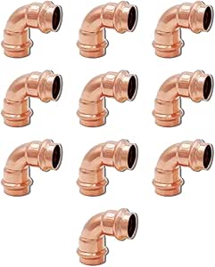Amazon.com: 90 Degree Elbow Press Copper Fittings Plumbing Heavy Duty 3 ...