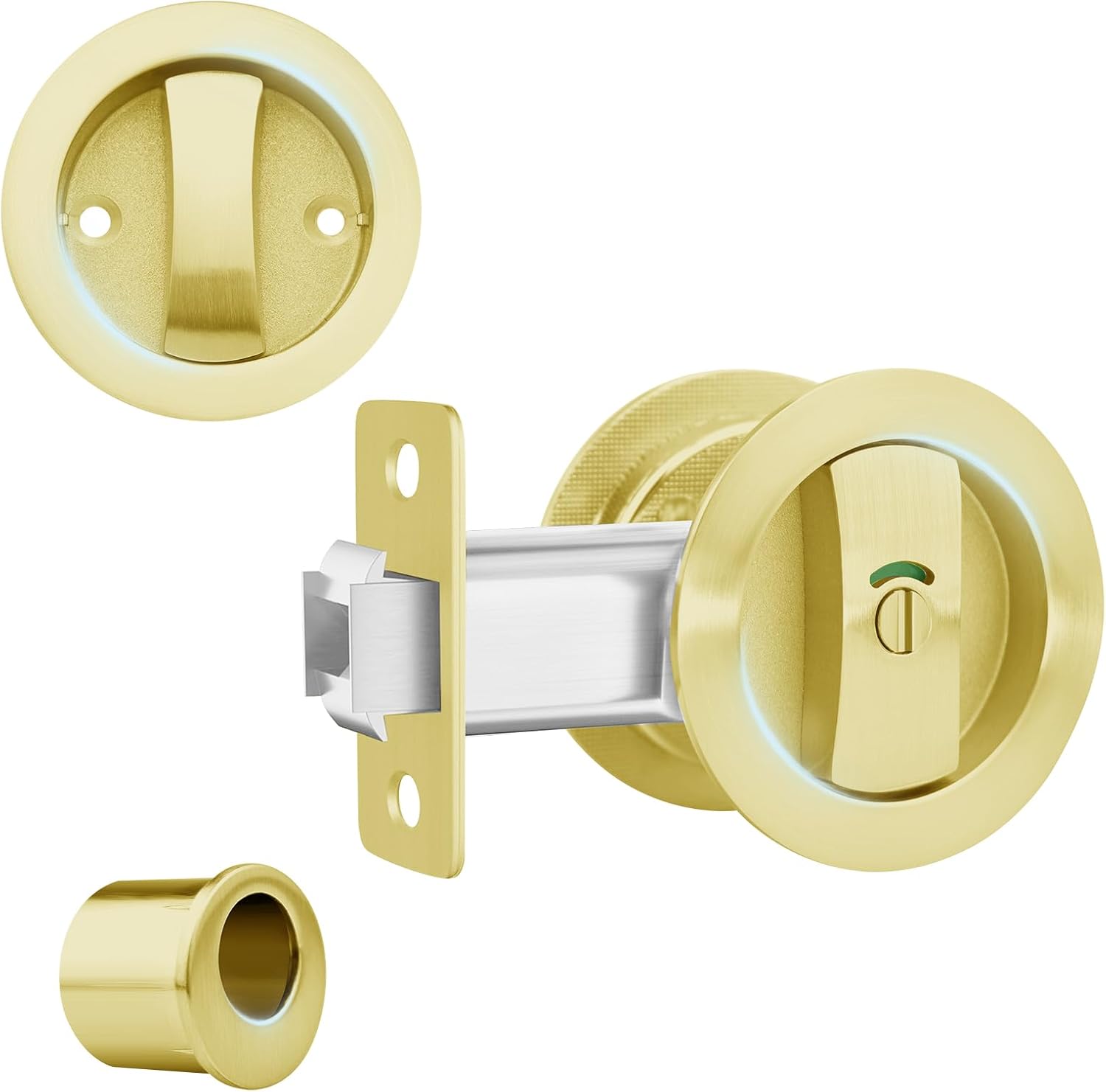 WUSOUPU Gold Pocket Door Hardware with Thumb Pull Round Pocket Door ...