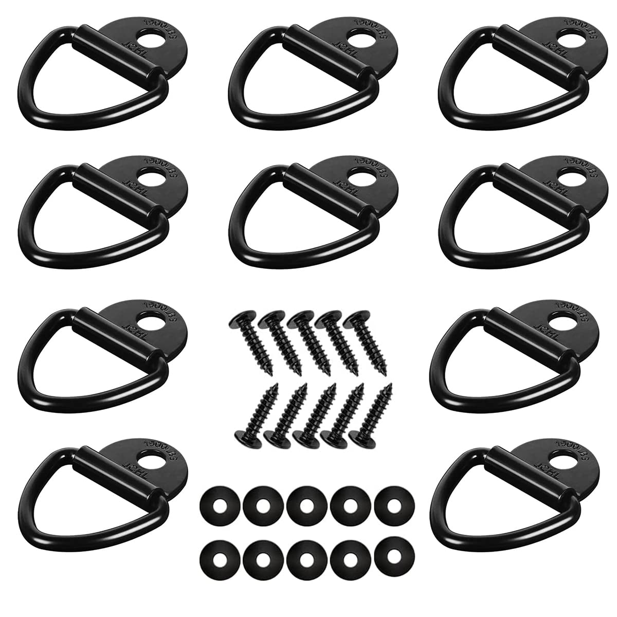 Buy 10 Pack Cargo Tie-Down V-Ring Anchors,2 Inch Diameter Steel V-Ring ...