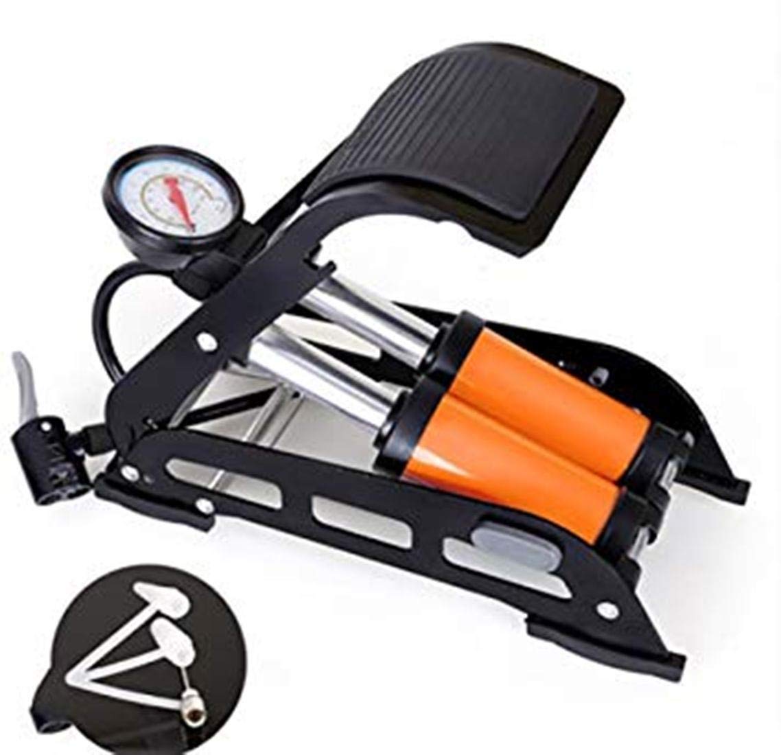 Swabs® Double Barrel Bike Floor Foot Pump,Portable Air Pump Inflator ...