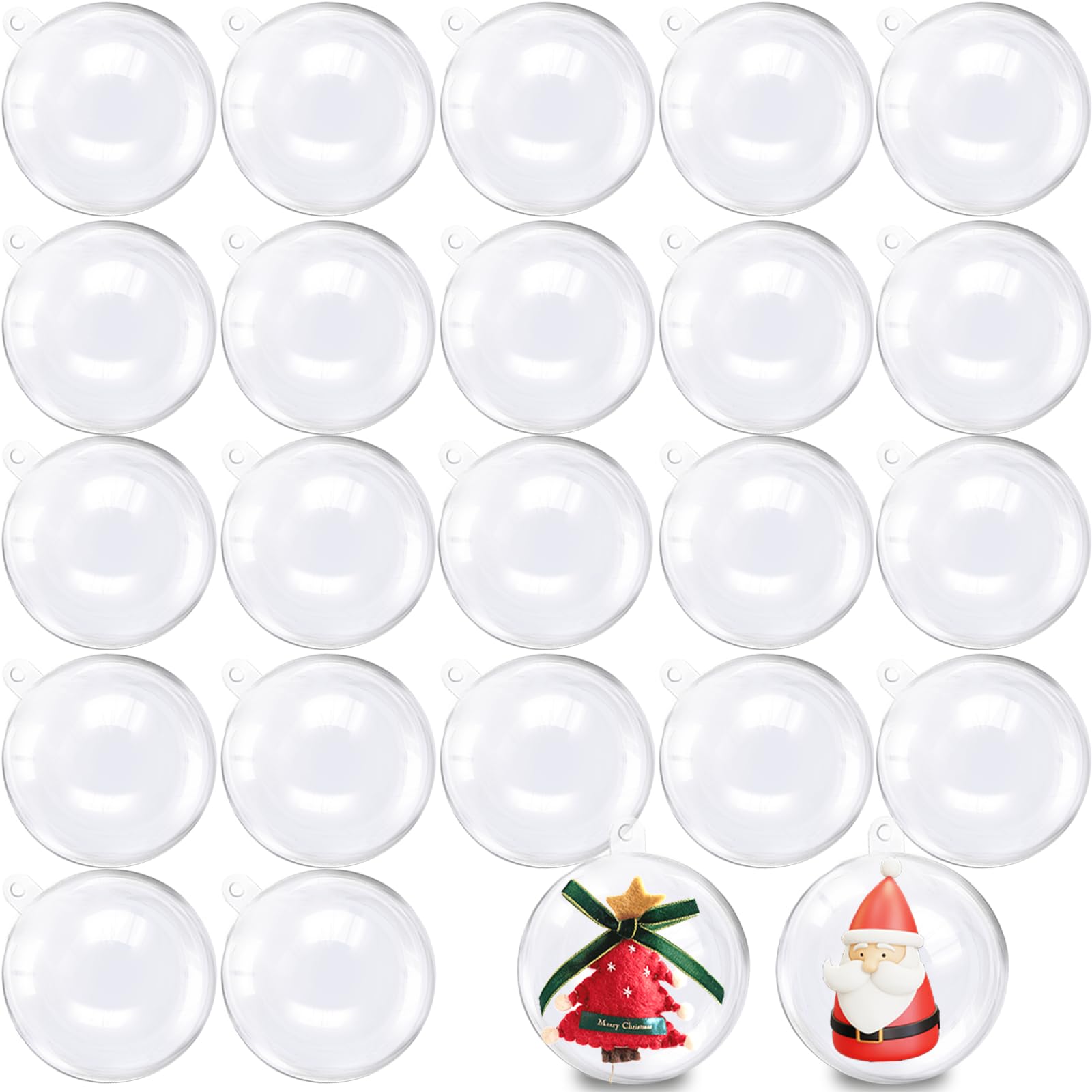 Amazon.com: 24 Pack 60mm Clear Plastic Fillable Ornament Ball,Acrylic ...