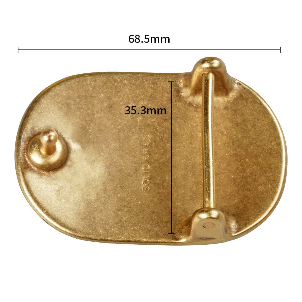 Snapklik.com : WUTA Brass Belt Buckles For Men Solid Brass Belt Buckle Strap Center Pin Style ...