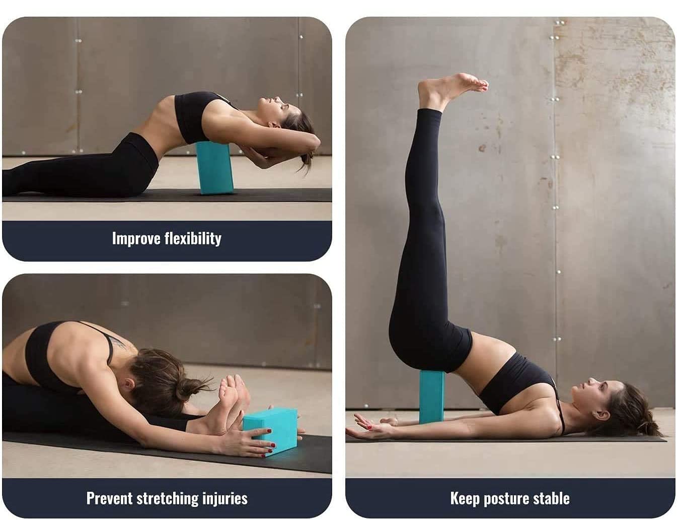 Non-slip Yoga Blocks MODERN-X Yoga Blocks 2-Pack With Alignment Guide ...