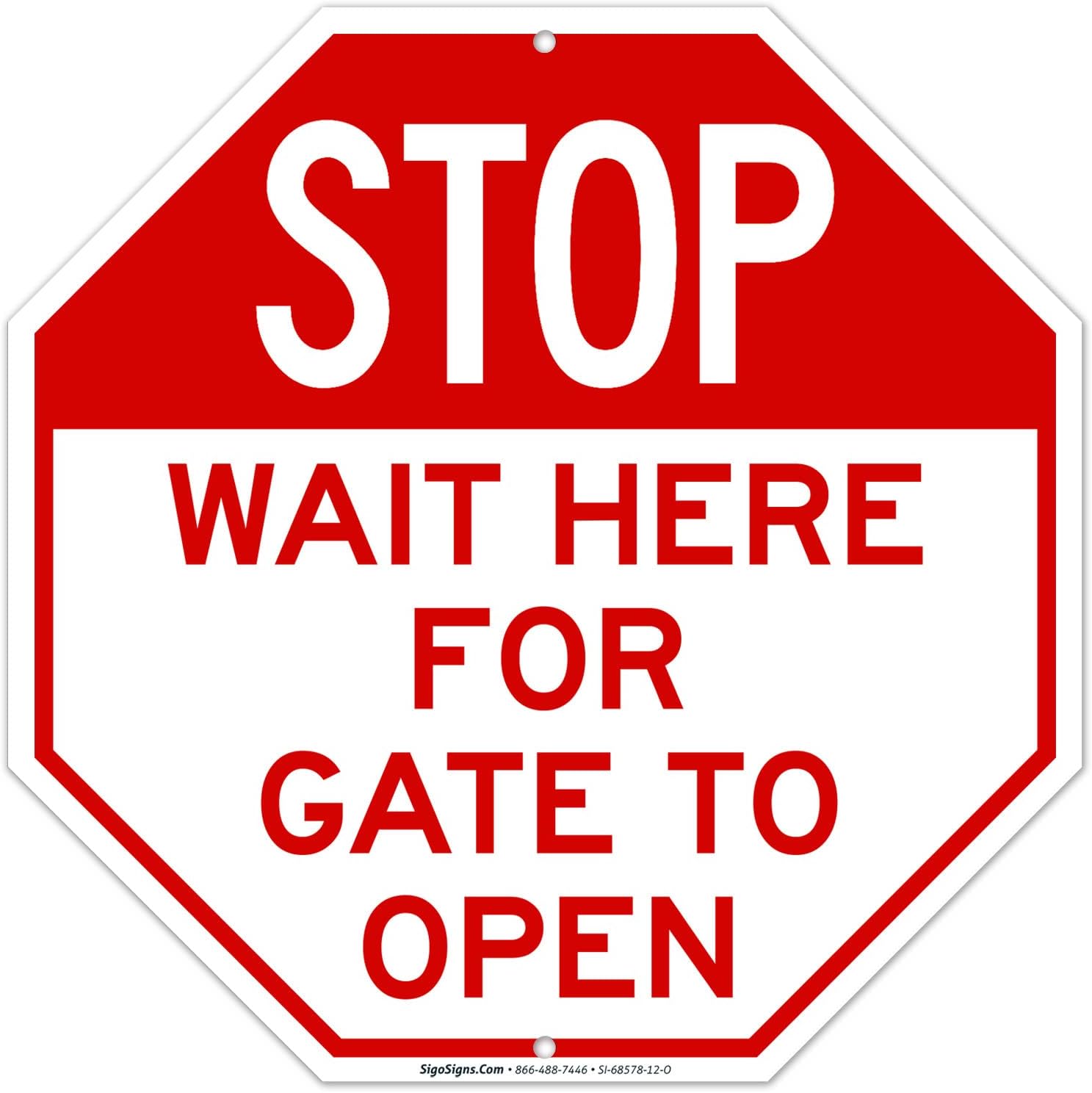 Amazon.com : OSHA Notice Signs - Wait Here for Gate to Open Sign ...