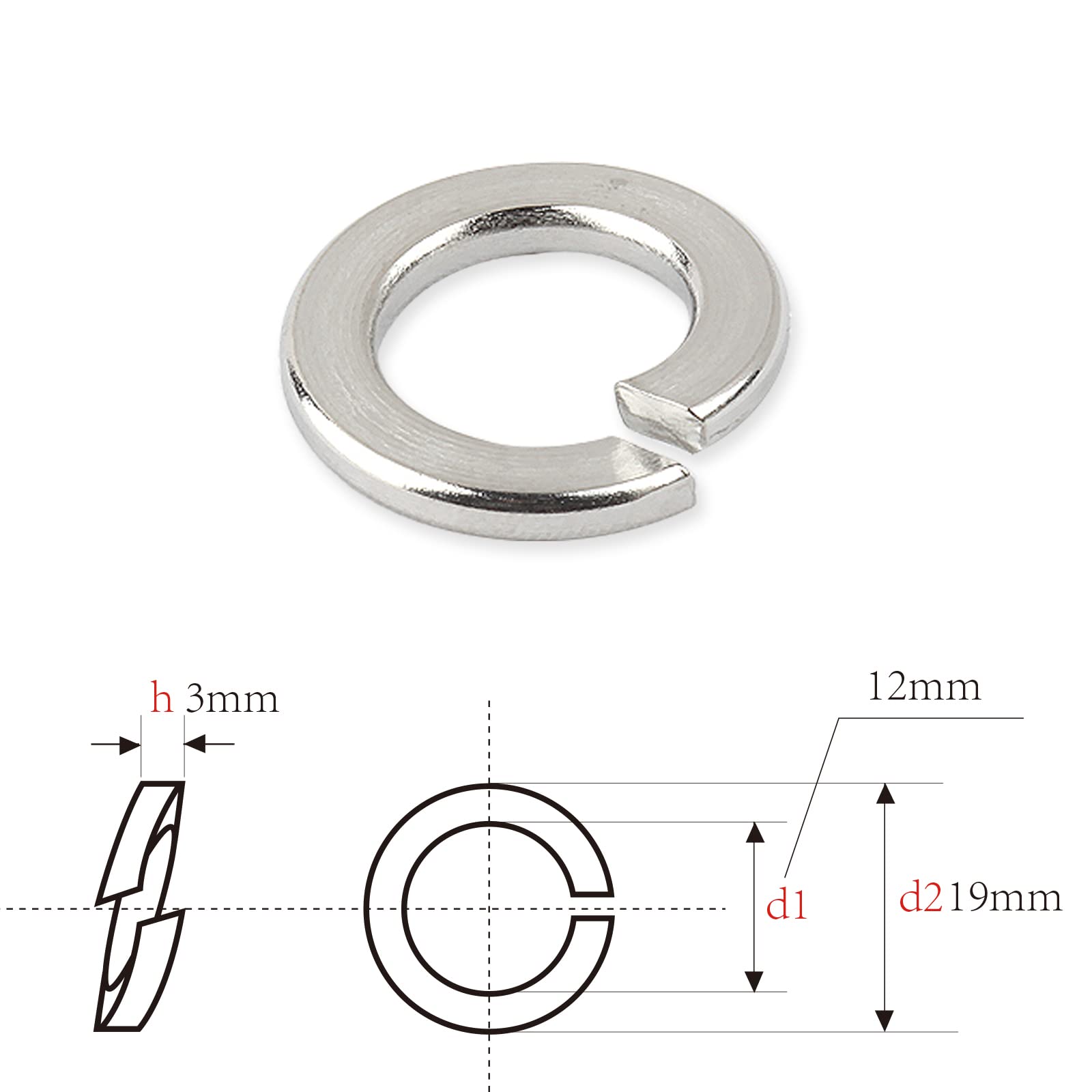 Snapklik.com : FASTENER TREE M12 Spring Lock Washers