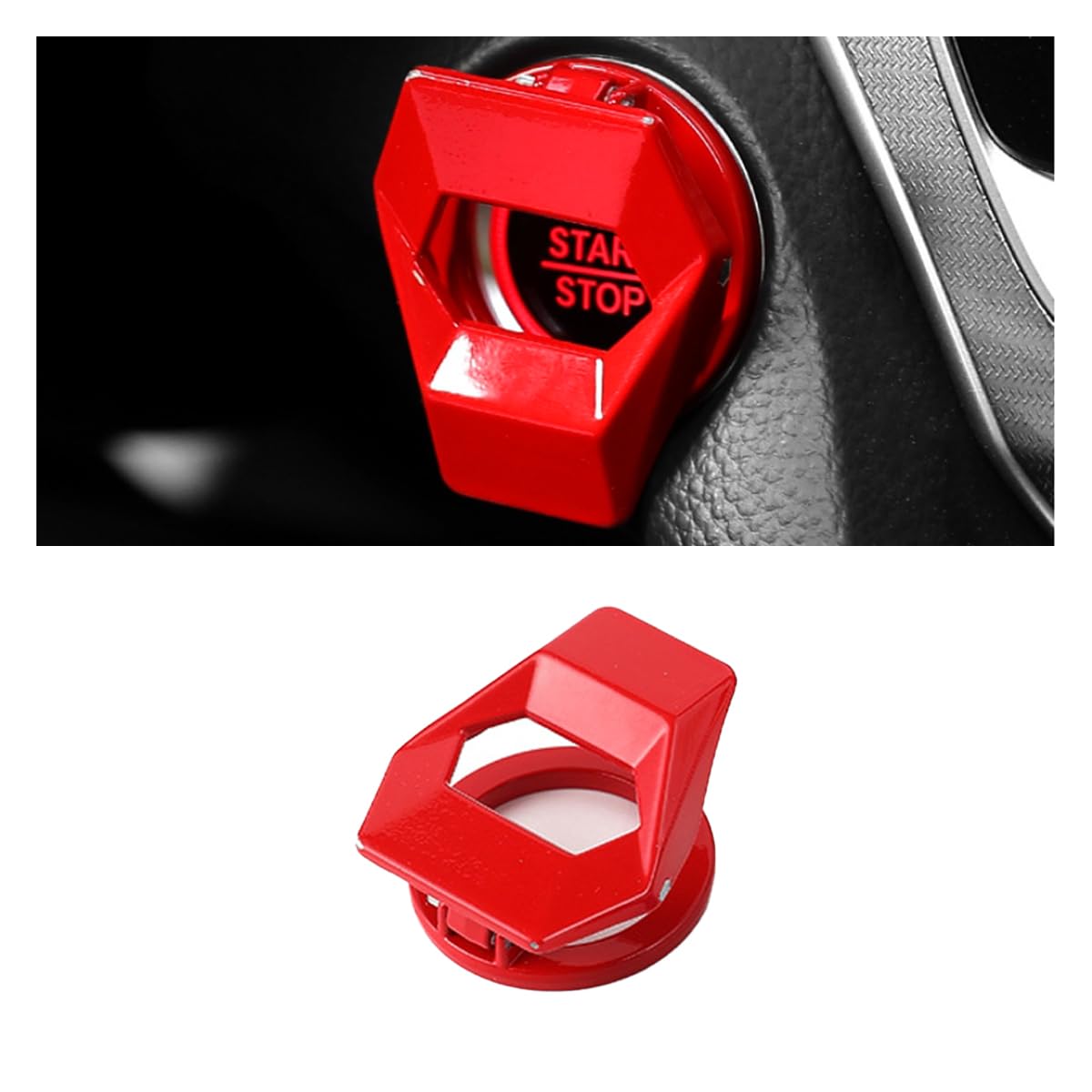 Amazon.com: Car Engine Start/Stop Button Cover, Zinc Alloy Car Push ...