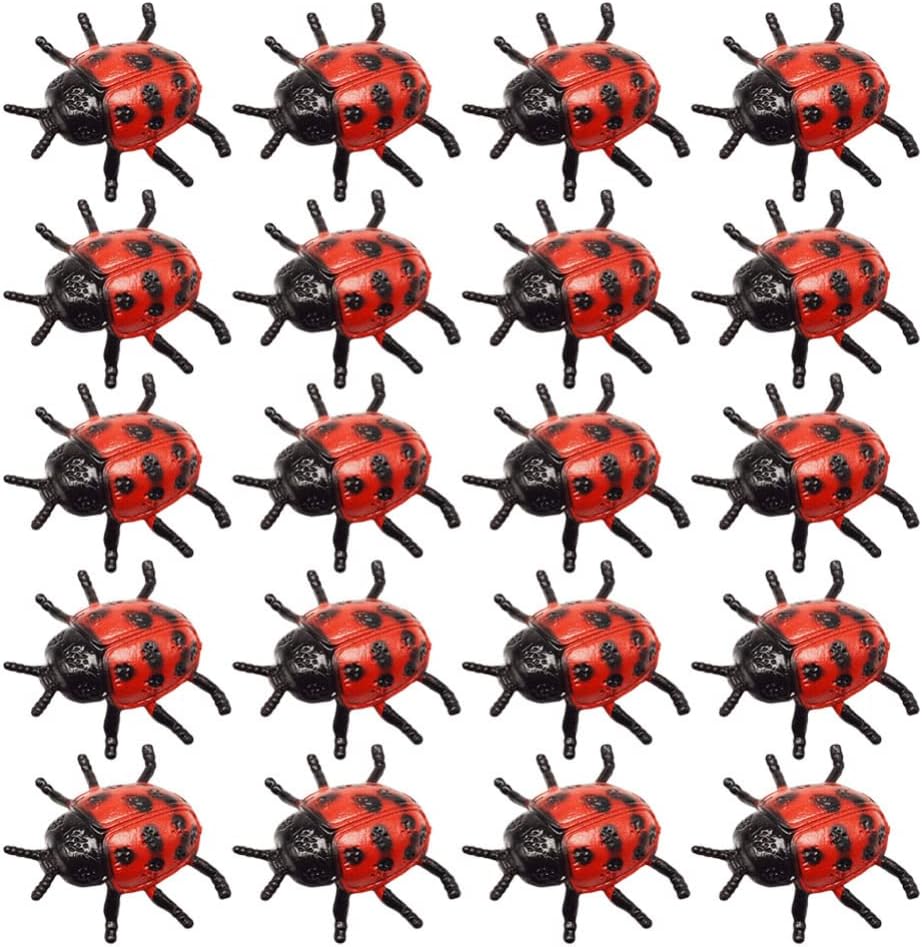 Amazon.com: NUOBESTY 30 Pieces Fake Ladybug Figurines Lifelike Ladybug ...