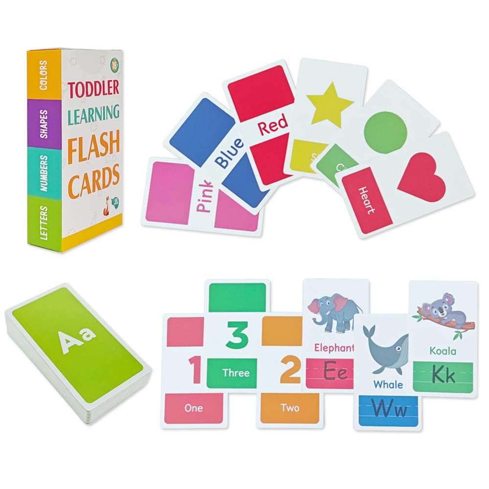 58 Pcs Toddler Learning Flash Cards Alphabet Sight Words Flash Cards ...