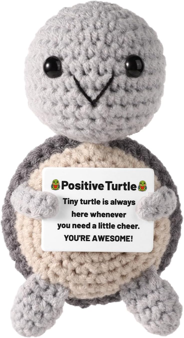 Amazon.com: Positive Sea Turtle, Cute Positive Turtle Lovers Crochet ...