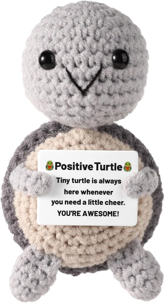 Amazon.com: Positive Sea Turtle, Cute Positive Turtle Lovers Crochet ...