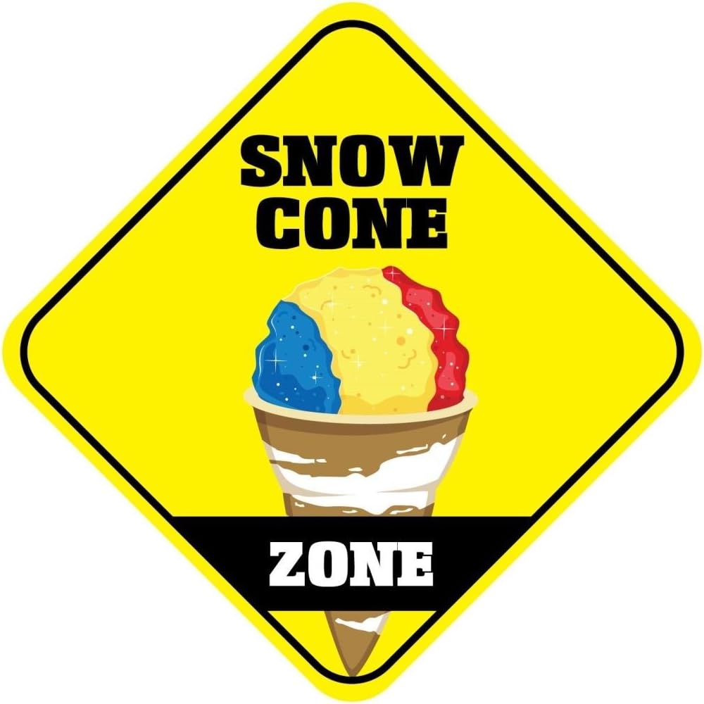 Amazon.com : Snow Cone Zone Crossing Funny Novelty SignVinyl Sticker ...