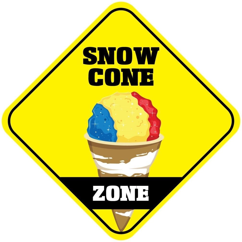 Amazon.com : Snow Cone Zone Crossing Funny Novelty SignVinyl Sticker ...