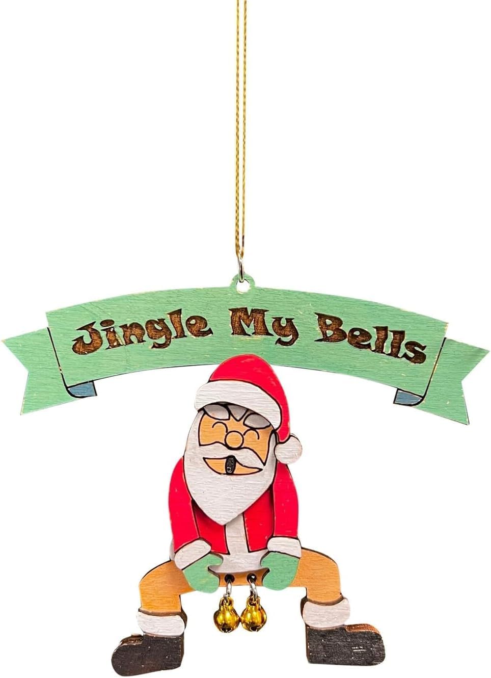 Amazon.com: Funny Christmas Ornament, Jingle My Bells Santa Butt Bell ...