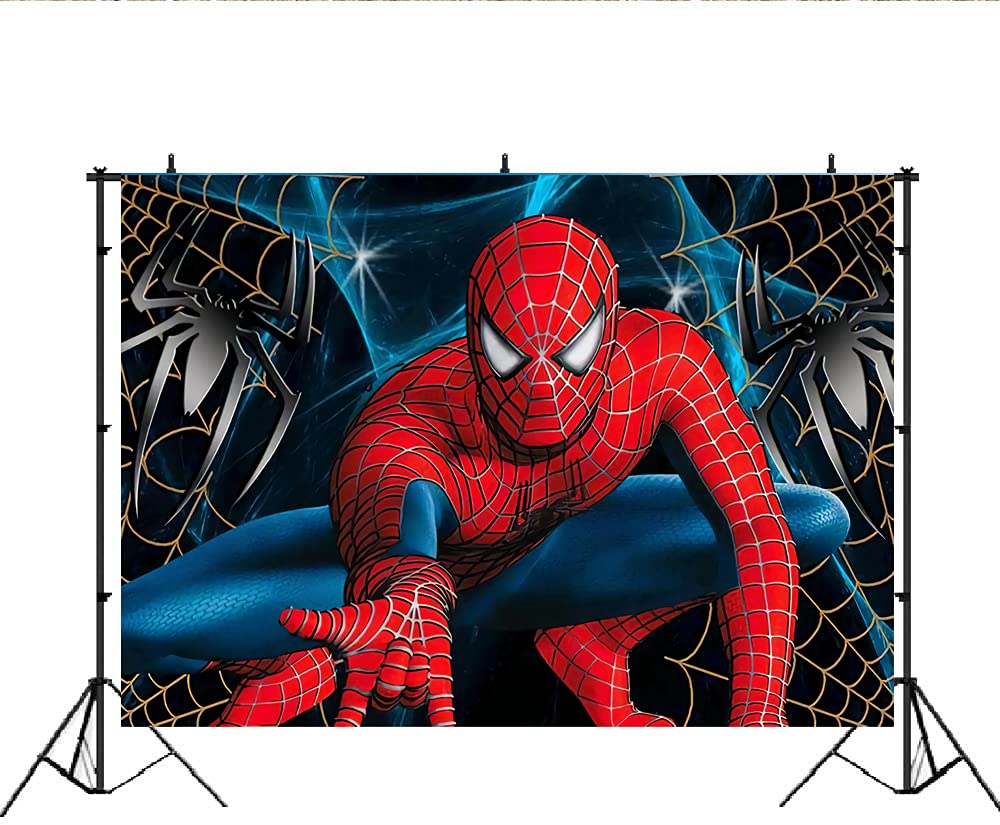 Spider Super Hero Family Backdrops Kids Happy Birthday Party Custom ...