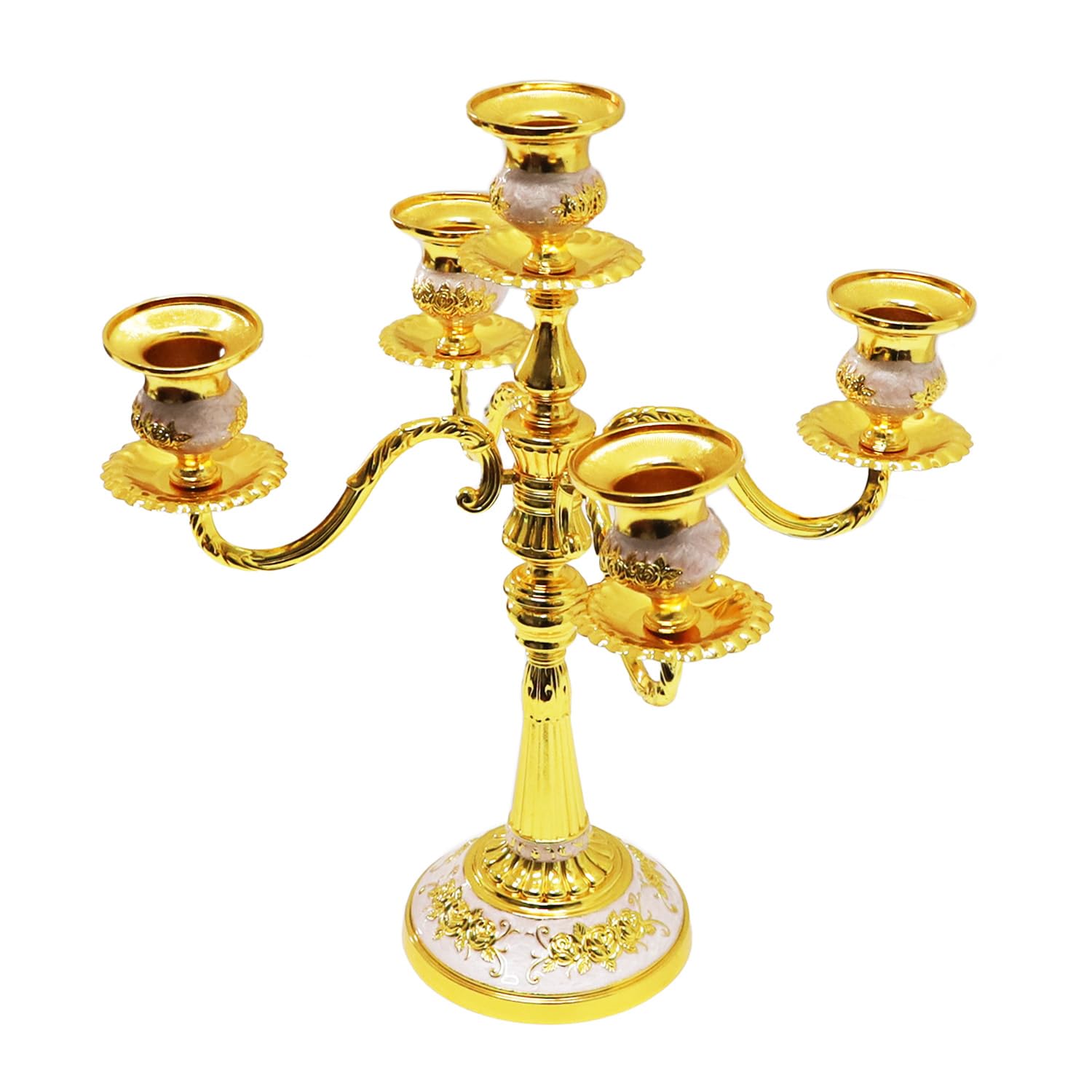 Amazon.com: Metal Candle Holder 5 Arms Candelabra, Elegant Candle ...