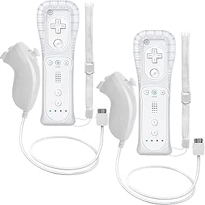 2 Paquete de Control Wii Motion Plus,Incorporado 2 en 1 Control Remoto ...