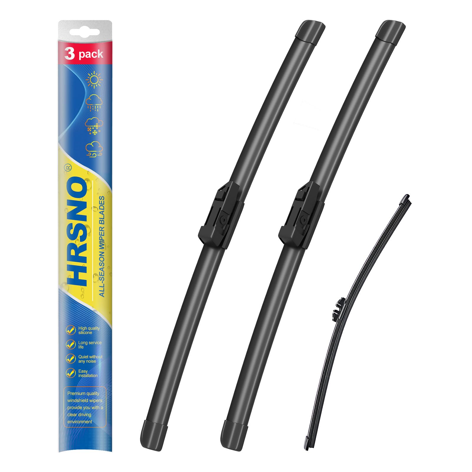 Amazon.com: HRSNO 24"+20" Windshield Wipers With 15" Rear Wiper Blade ...