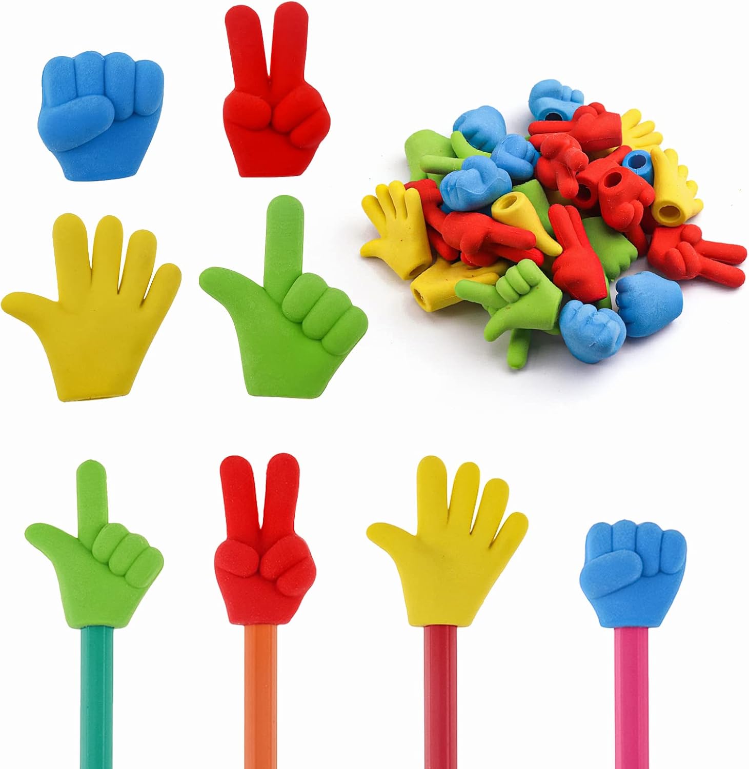 Amazon.com : Pencil Erasers, Pencil Top Erasers Cap Erasers Funny ...