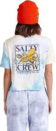 Salty Crew Ink Slinger Crop Boyfriend Tee Banana L - Women's Fashion ...
