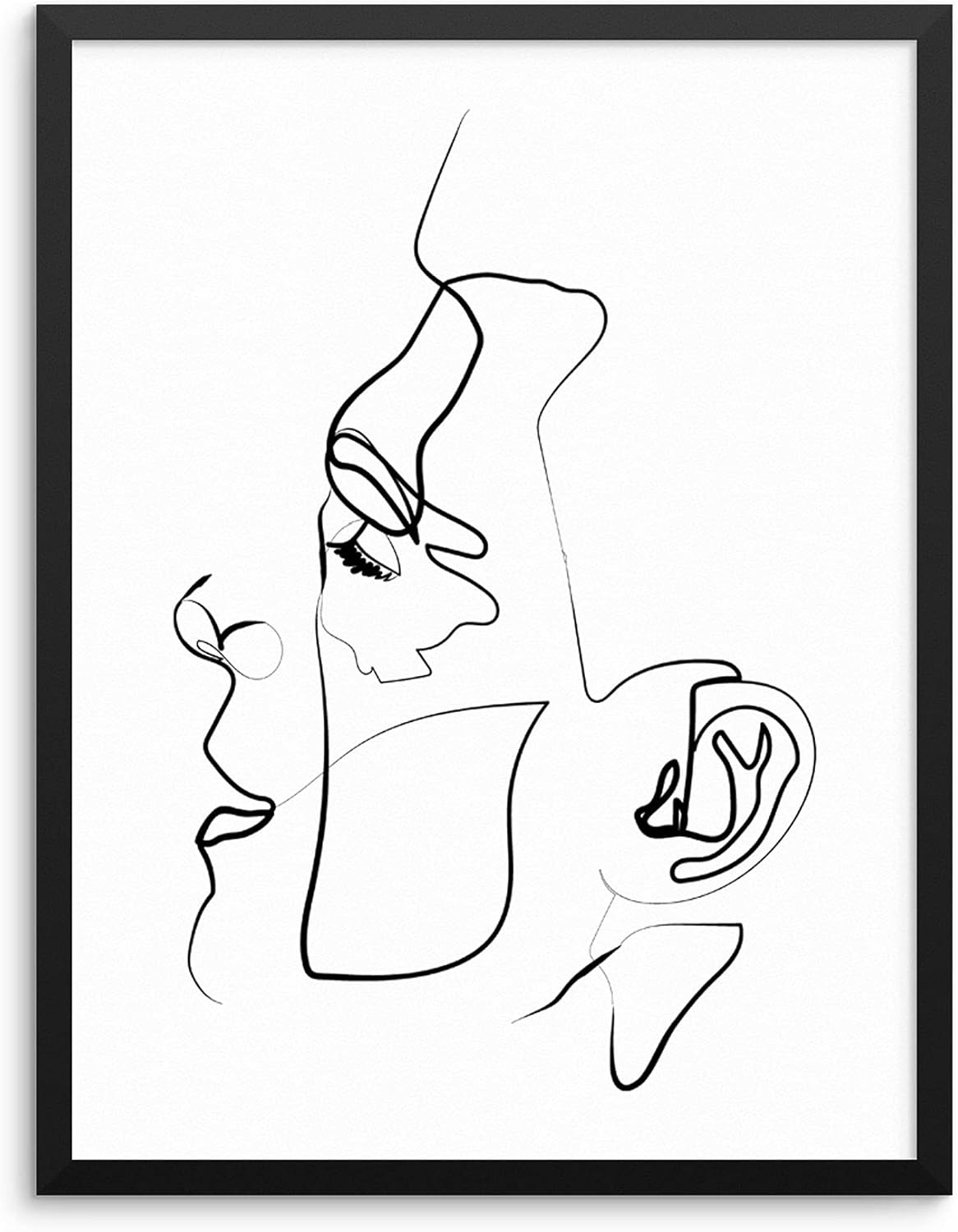 Amazon.com: Sincerely, Not Abstract One Line Male Face Wall Decor Art ...