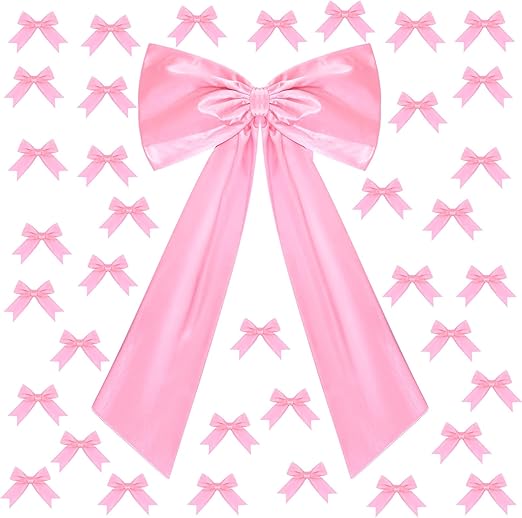 Amazon.com: Sanixin 24x36 Inches Large Pink Bows for Decoration with 50 ...