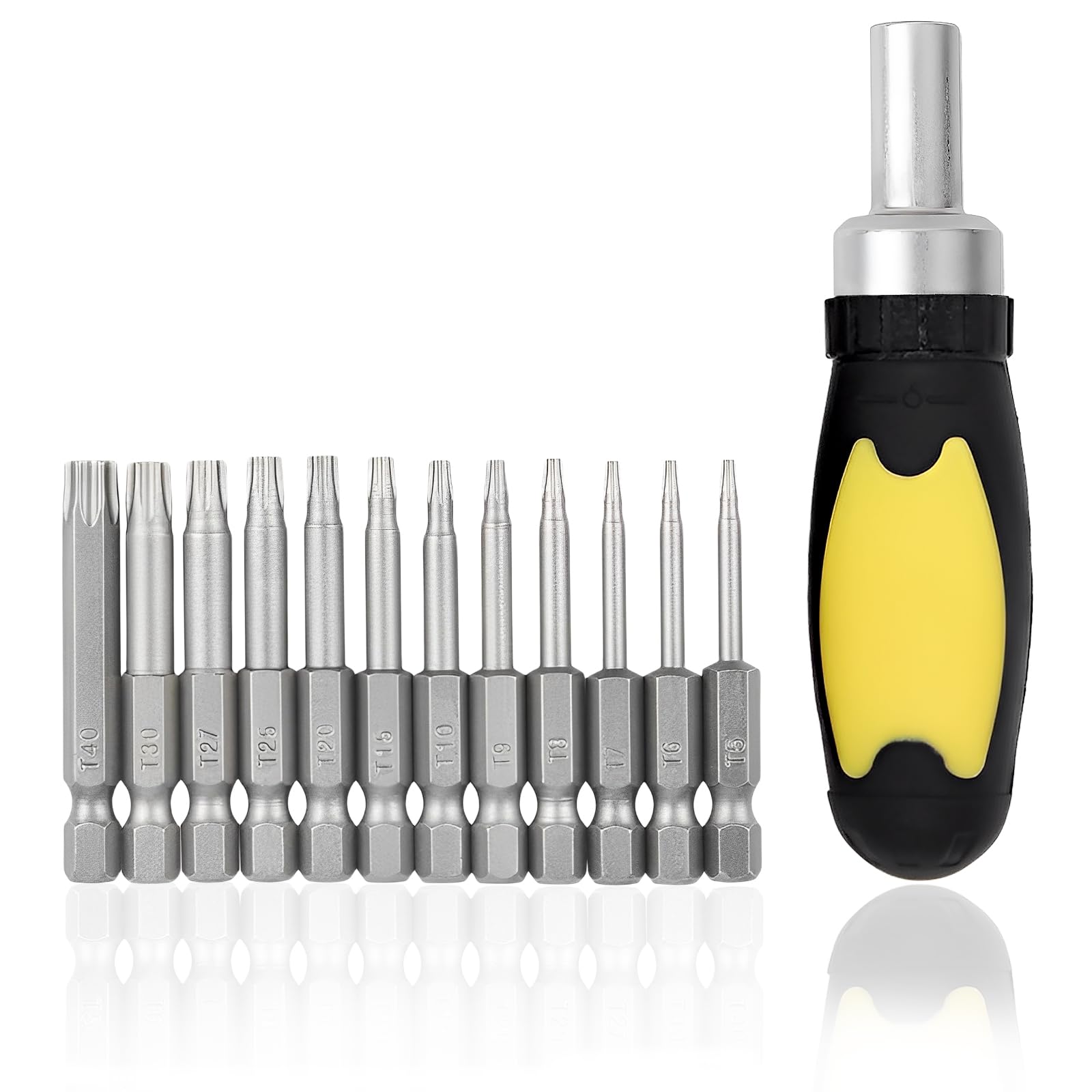 SuQurtom 12Pcs Torx Head Screwdriver Bit Sets, 50mm 1/4 Inch Hex Shank ...