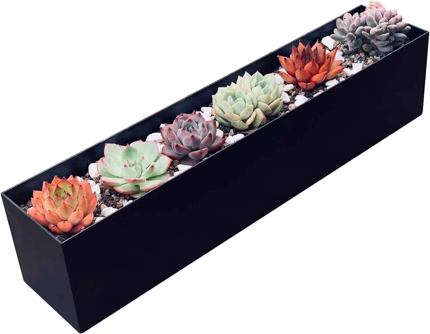 Modern Metal Steel Trough Planter - Rectangle Planters for Indoor ...