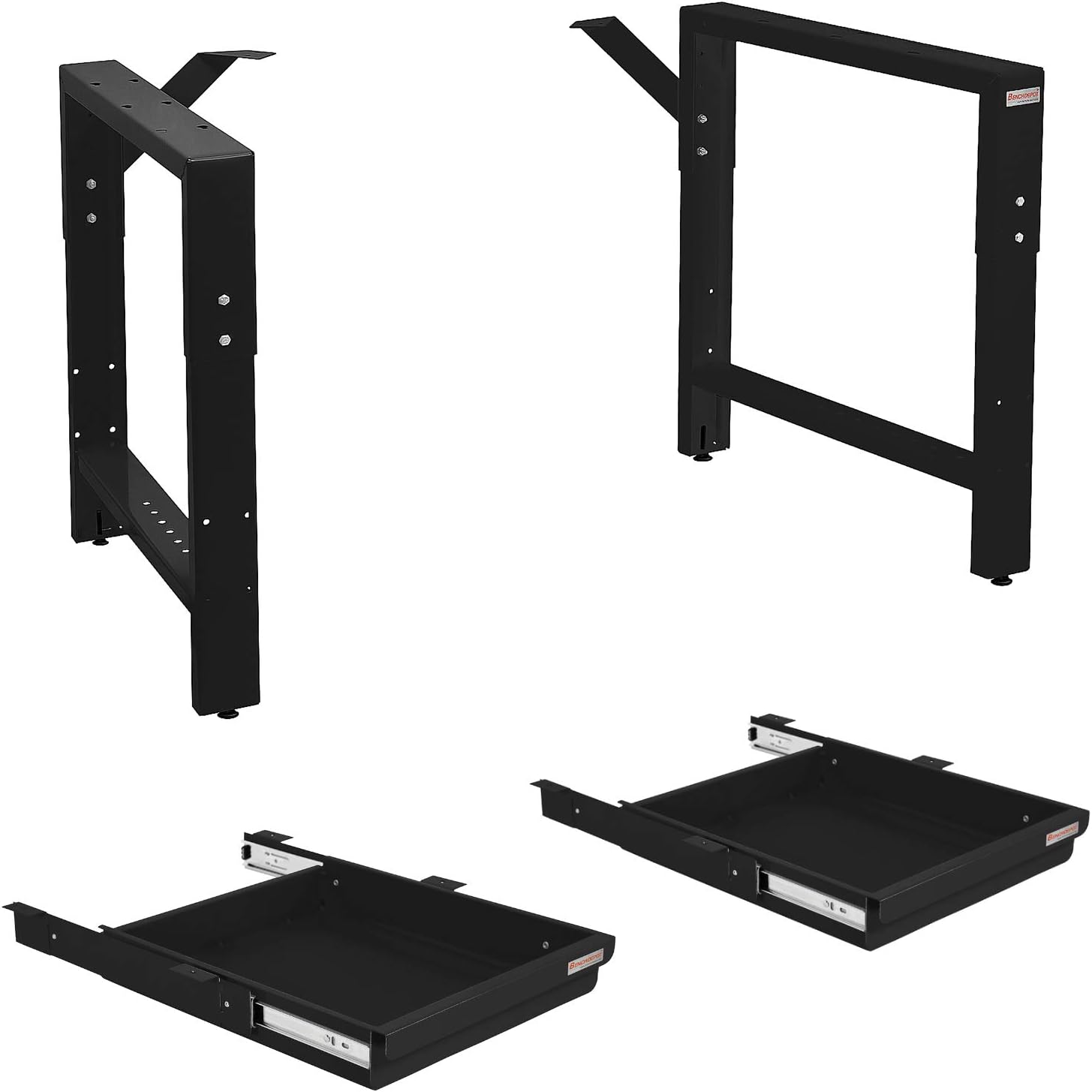 Workbench Table Frame Leg - Center Leg - 20" Depth - Black - 29" to 35 ...