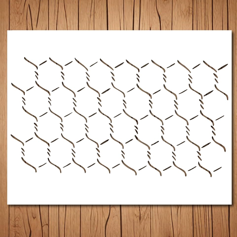 Amazon.com : Chicken Wire Stencil | Reusable Chain Link Fence Chicken ...