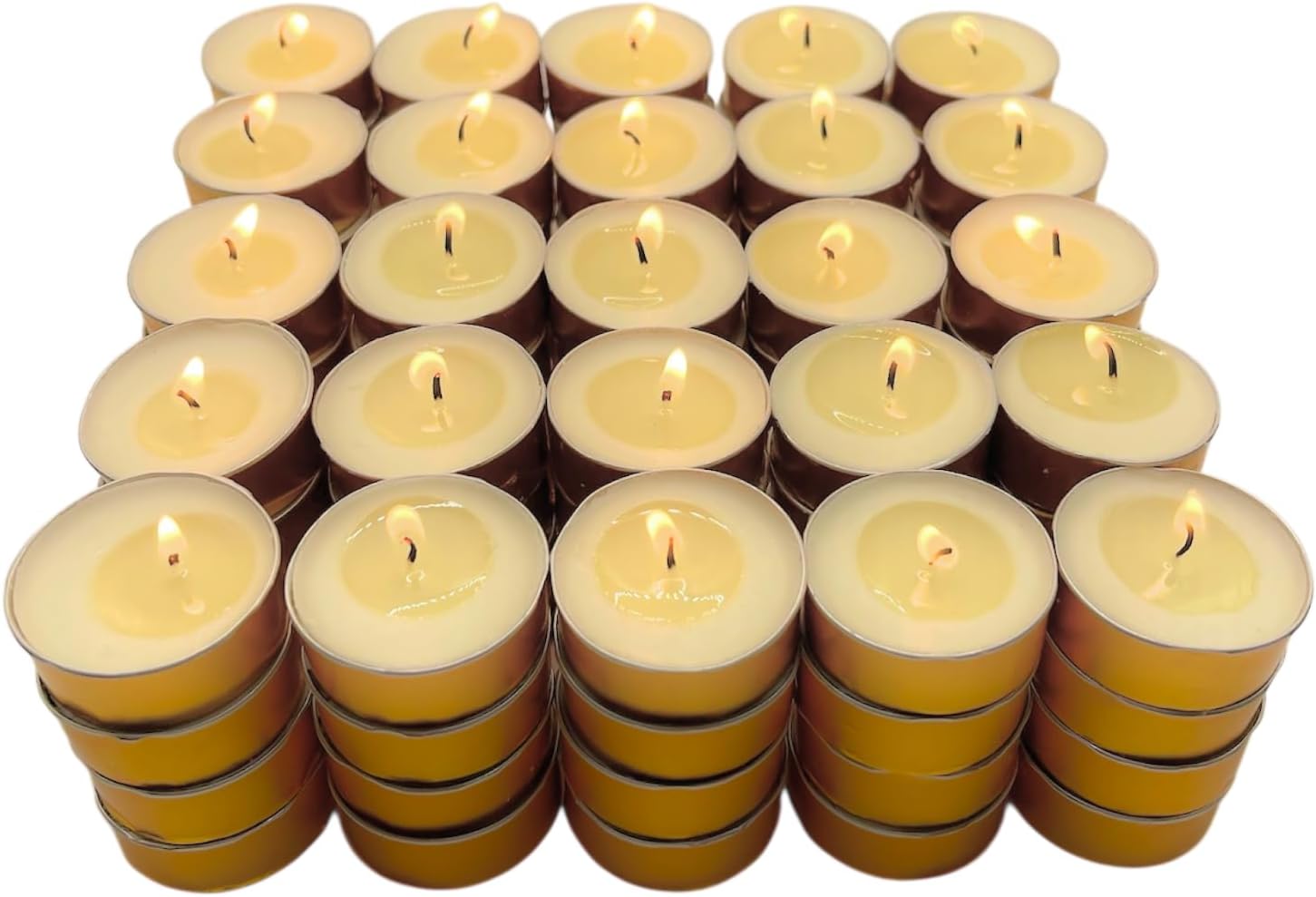 Amazon.com: 100 Pack Gold Tea Light Candles, Unscented, Soy Candles, 4 ...