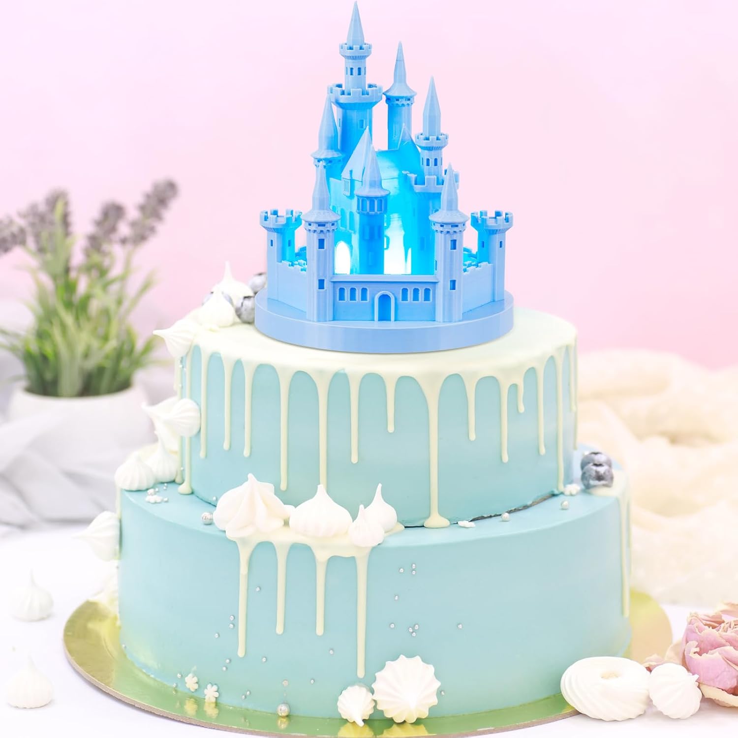 Amazon.com: Baquler Castle Cake Topper Figurine Wedding Cake Topper ...