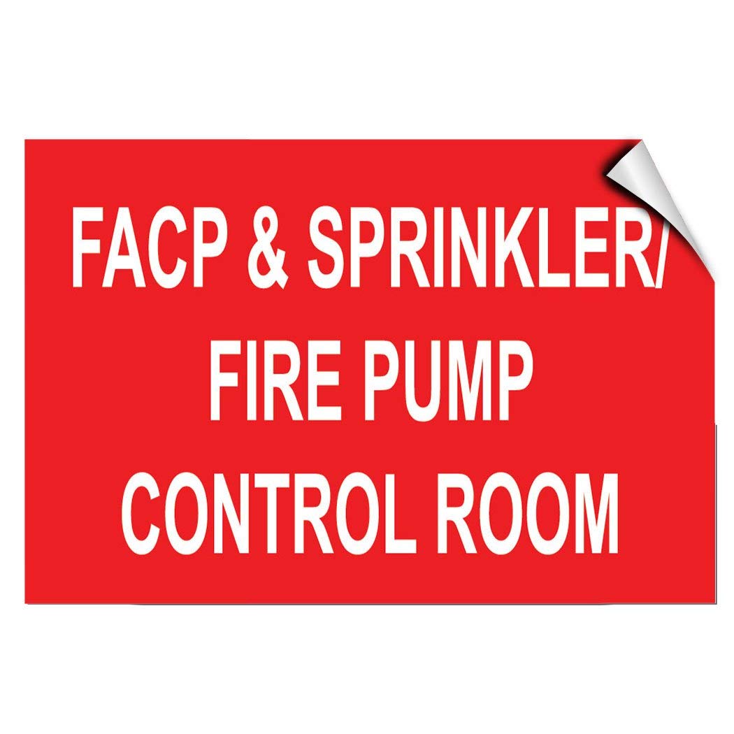 Buy Label Decal Sticker Facp & Sprinkler Fire Pump Control Room Hazard ...