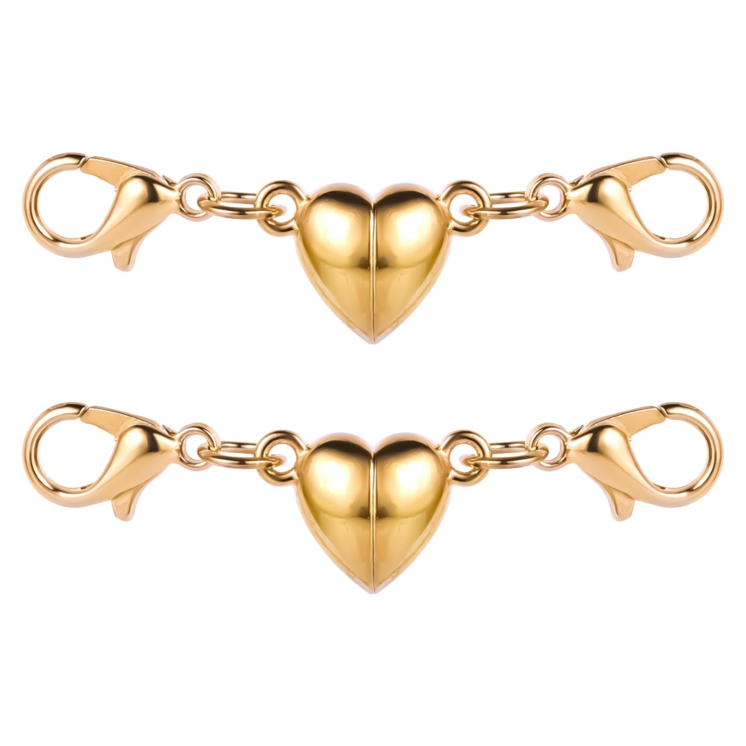 Amazon.com: 2pcs 14K Gold Magnetic Necklace Clasps, Heart Shaped ...
