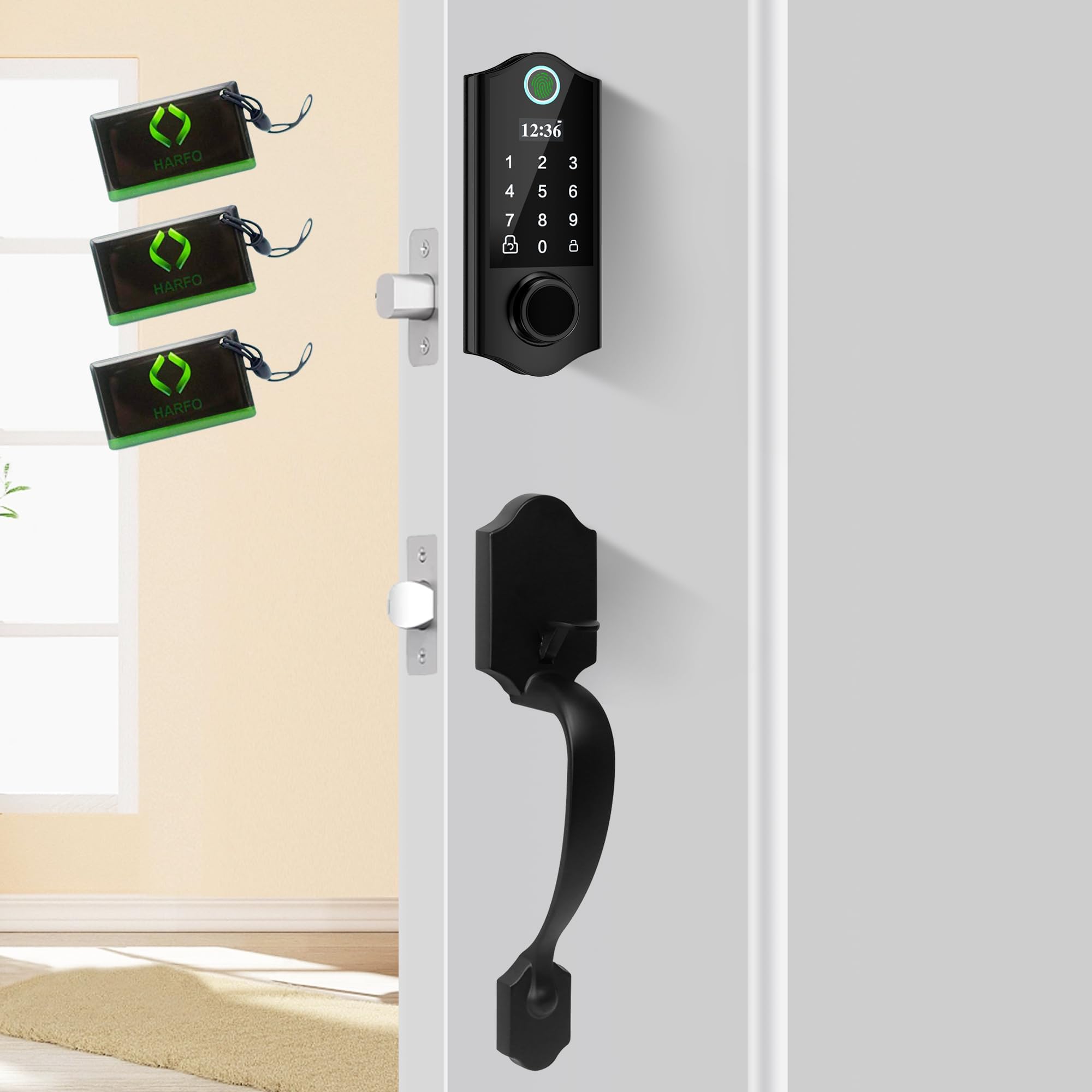 NGP Smart Door Lock, 7 Ways to Unlock, Face Recognition, Fingerprint ...