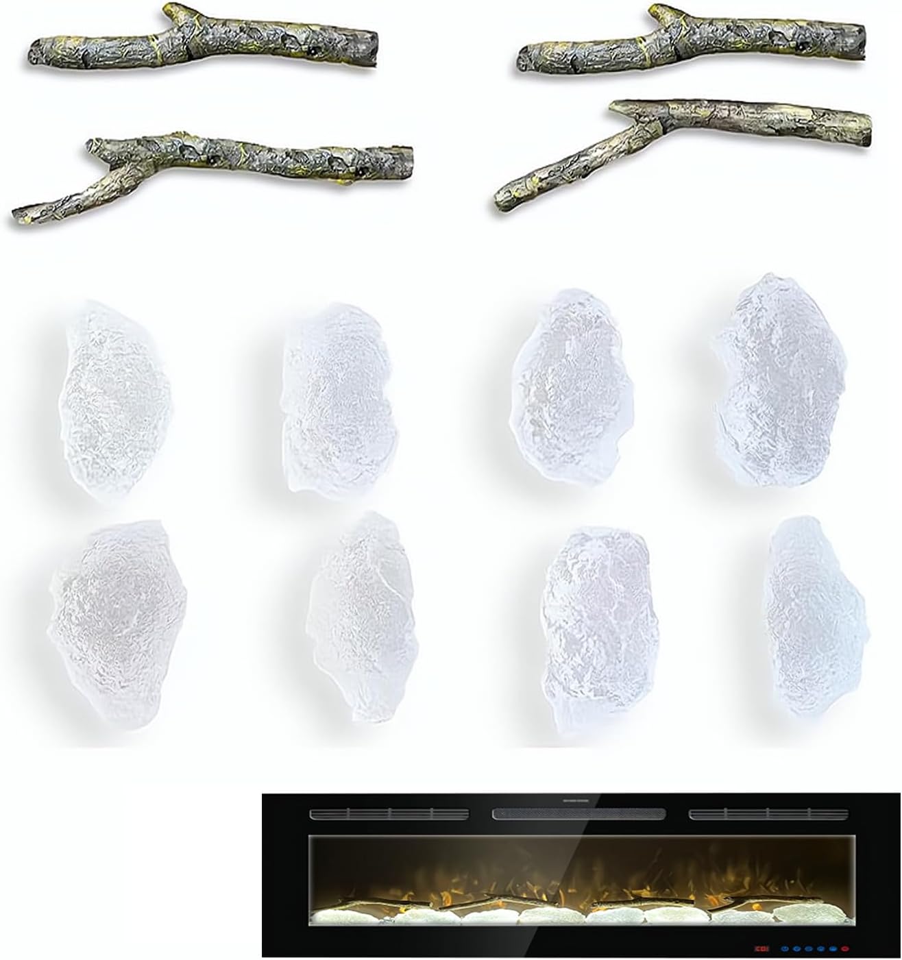 Amazon.com: Electric Fireplace Logs for Recessed and Wall Mounted ...